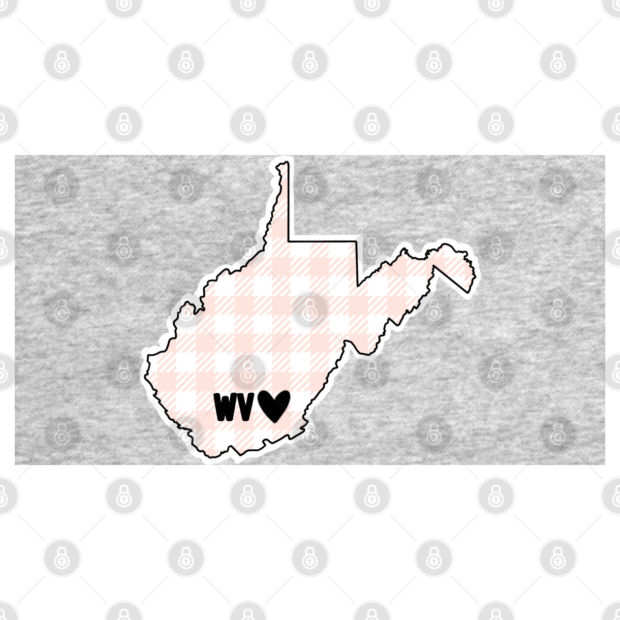 USA States: West Virginia (pink plaid) - West Virginia - T-Shirt ...