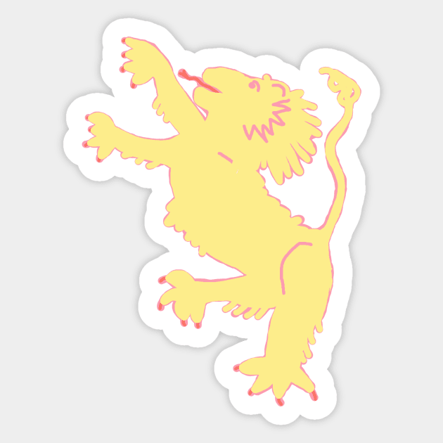 Bright Heraldic Lion - Lochnestfarm - Sticker | TeePublic