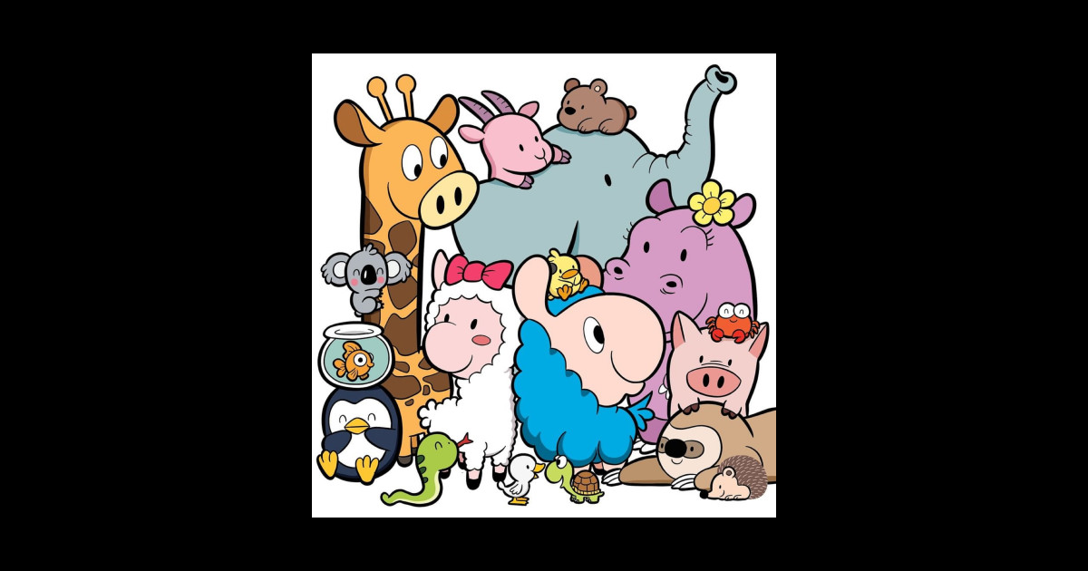 Happy animal family - Animal - Sticker | TeePublic