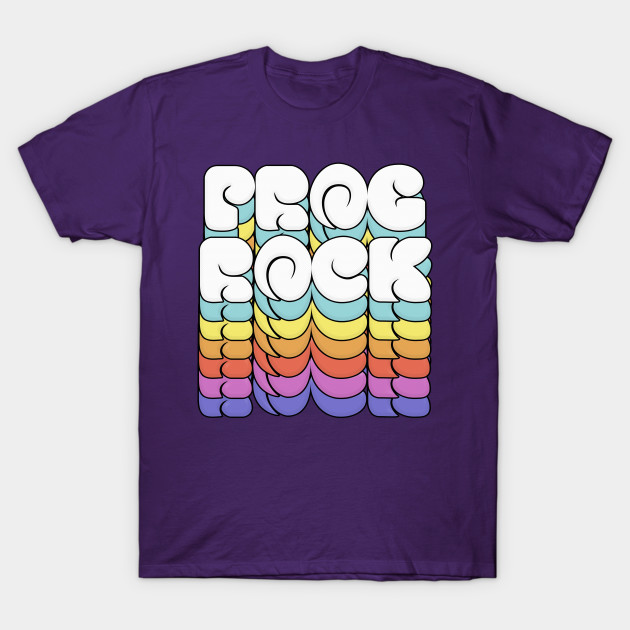 Prog Rock - 70s Style Typography Lettering Design - Prog Rock - T-Shirt ...