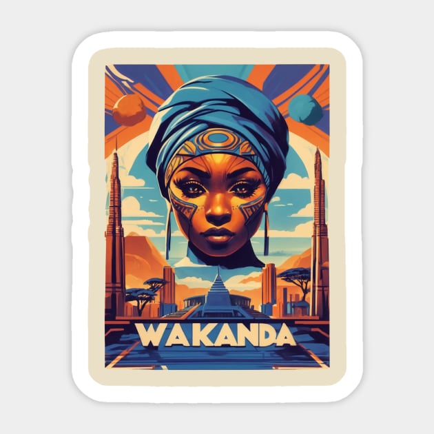 Retro Design Wakanda - Wakanda - Sticker | TeePublic