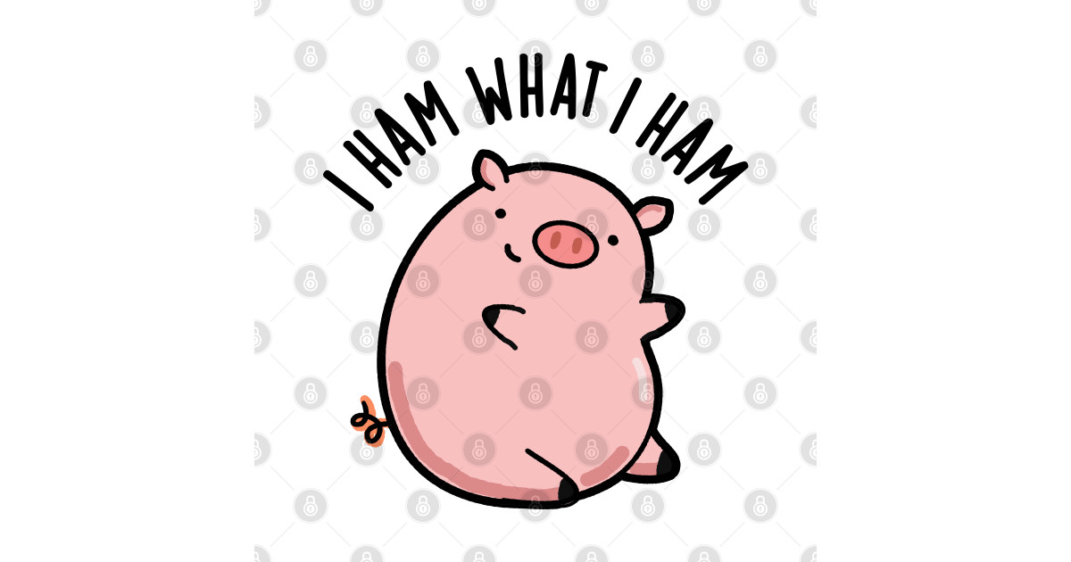 I Ham What I Ham Cute Pig Pun - Pig Pun - Phone Case | TeePublic