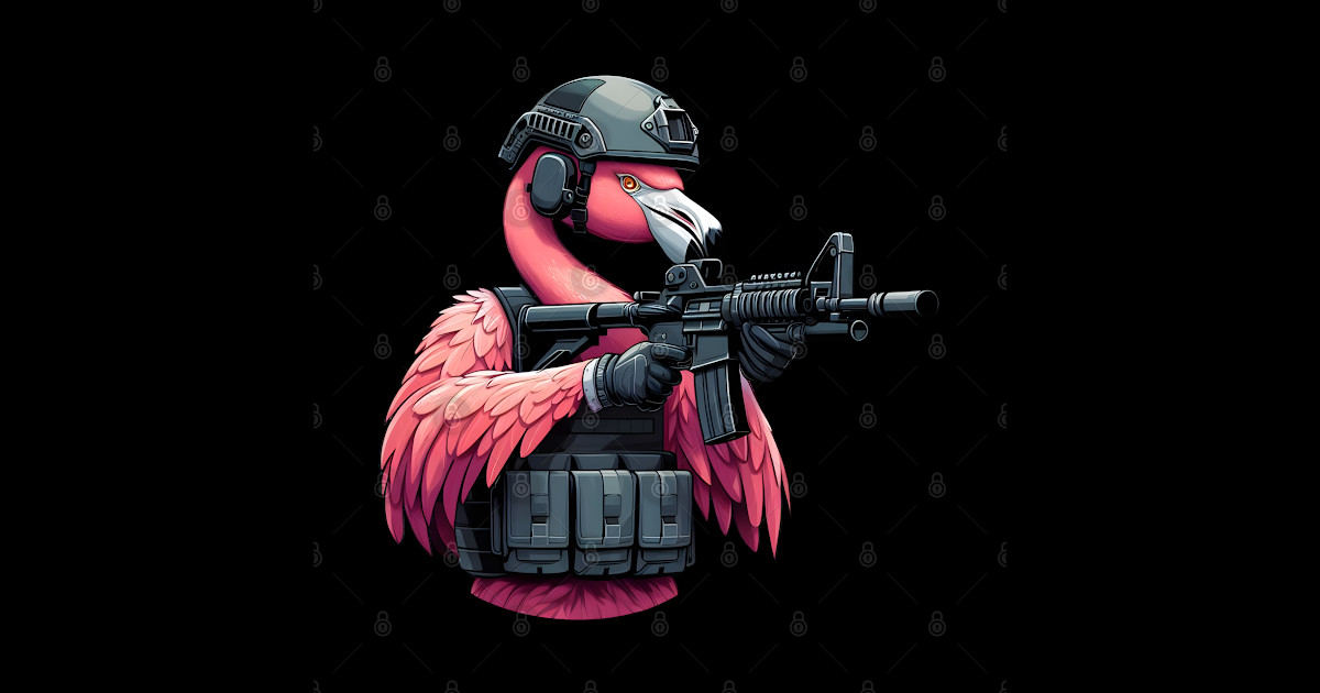 Tactical Flamingo - Flamingo - Posters and Art Prints | TeePublic