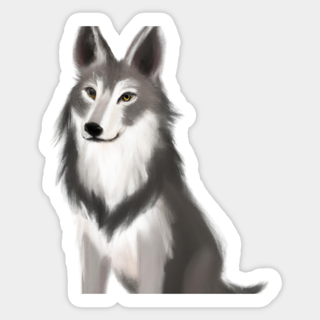 Cute Wolf Drawing - Wolf - Sticker | TeePublic