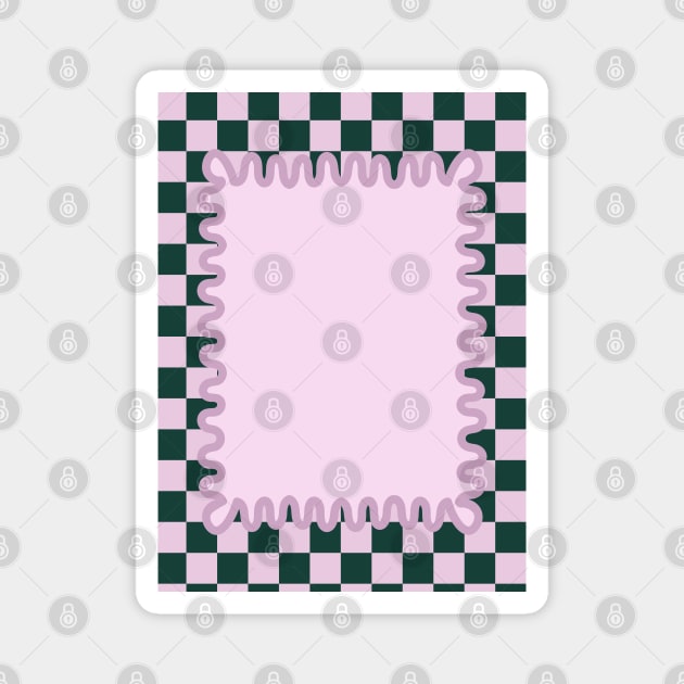 90s Checkerboard - Green - Checkerboard - Magnet | TeePublic