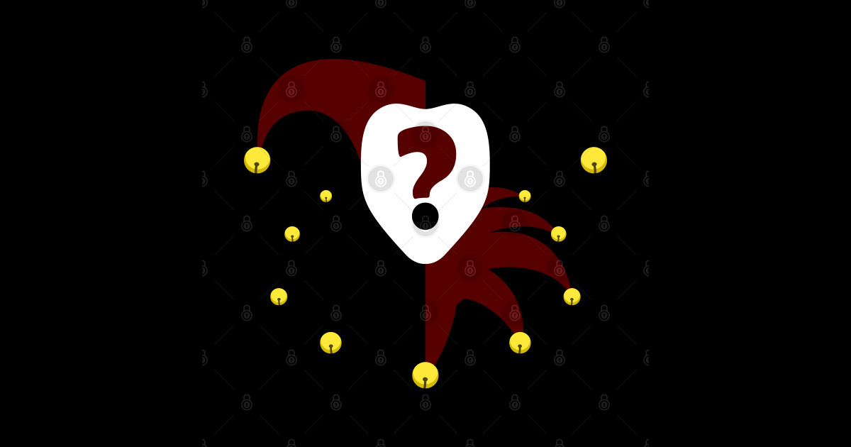 Jester hat and head with question mark - Jester - Sticker | TeePublic