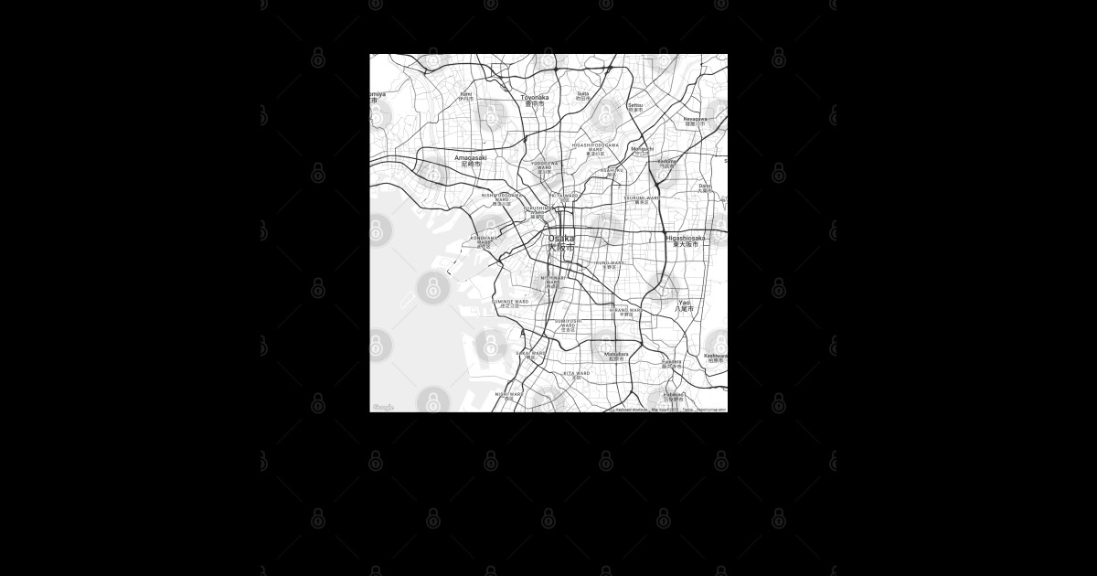 Minimalist Osaka Map Art - Japan City Coordinates Design - Osaka Map ...