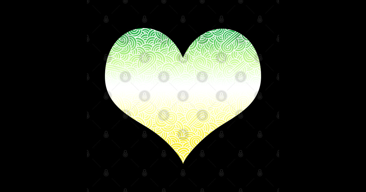Ombré Gender Neutral Pride Flag Swirls Doodles Heart Gender Neutral
