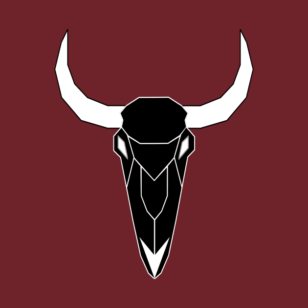 inveted Geo-Bull Skull - Bull Skull - T-Shirt | TeePublic