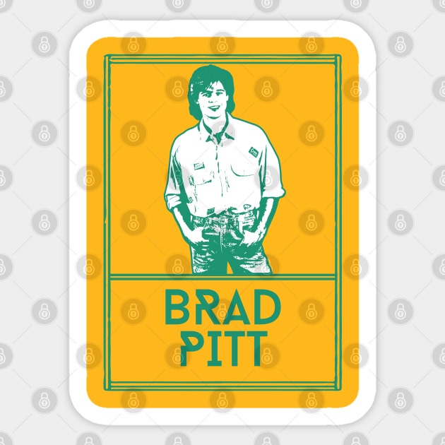 Brad pitt\\retro fan art - Brad Pitt - Sticker | TeePublic