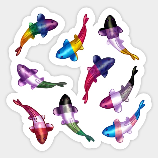 LGBTQ Koi Fish Sticker Pack - Lgbt - Sticker | TeePublic