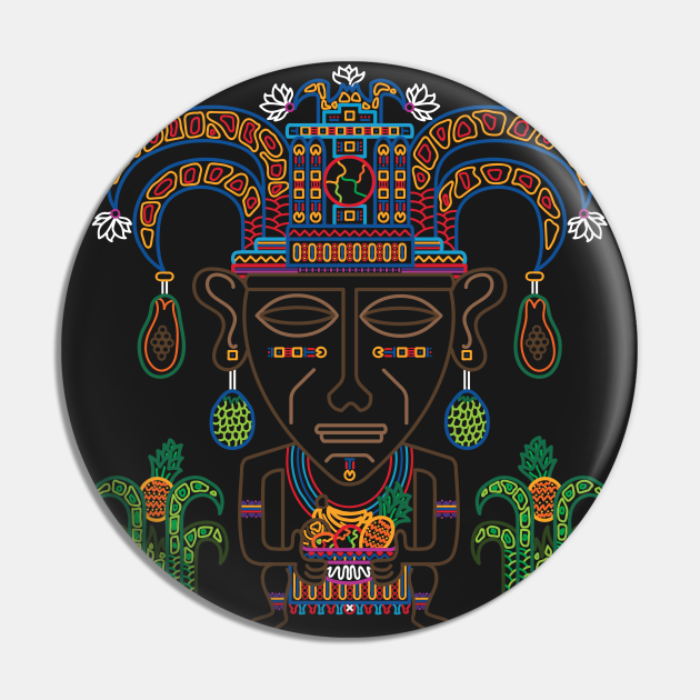 MUISCA CHIBCHA COLOMBIA FRUIT INDIAN MASK - linework - Indigenous South ...