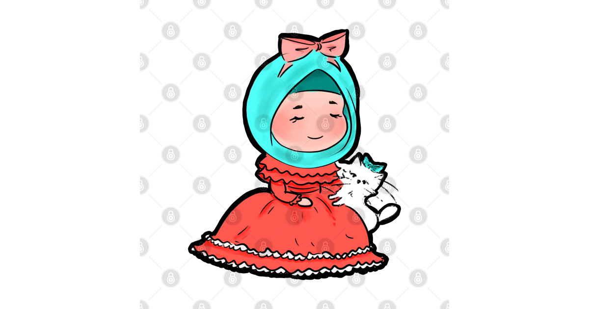 Chibi Zara & her pet cat - Cats - T-Shirt | TeePublic