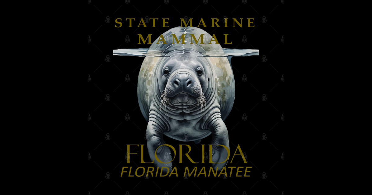 Florida Marine Mammal Florida Manatee Design - Florida Manatee ...