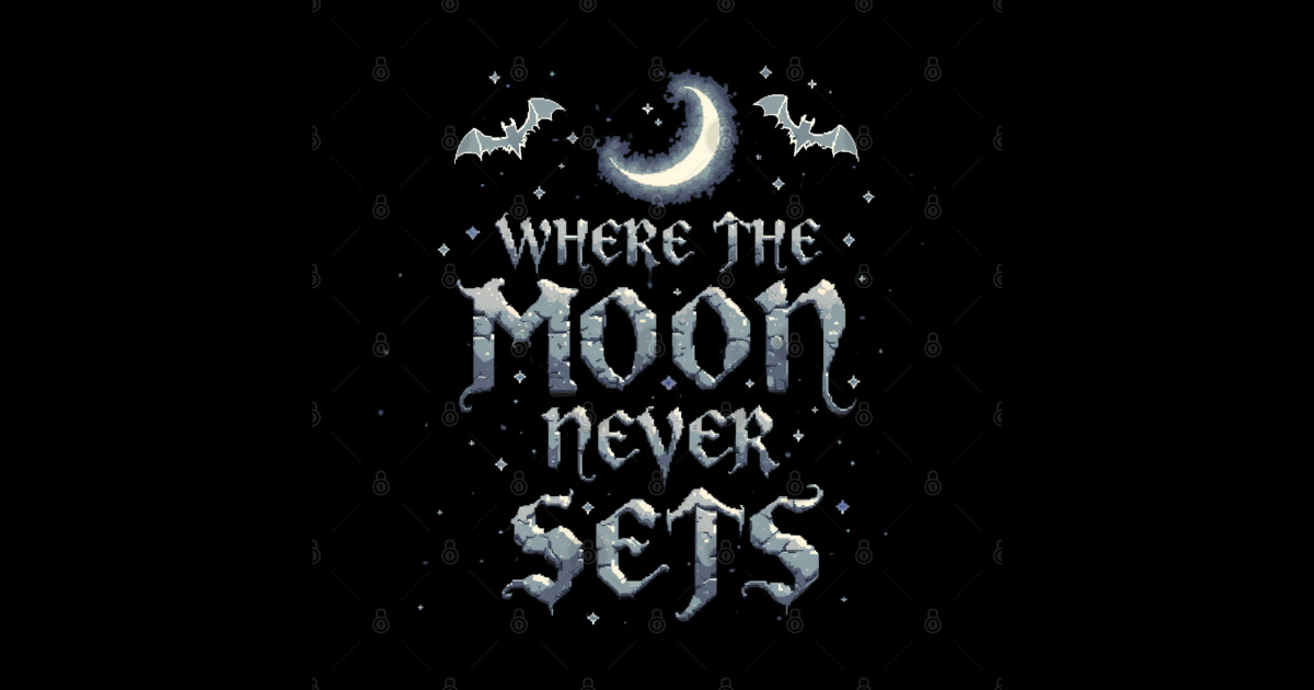 Goth Pixel - WHERE THE MOON NEVER SETS - Goth Pixel Art - Sticker ...