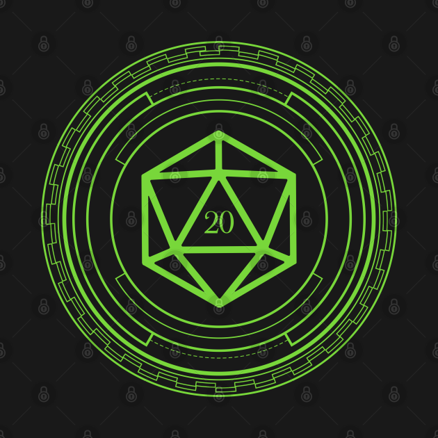 Minimalist Geometric Polyhedral D20 Dice Green Tabletop Roleplaying RPG ...