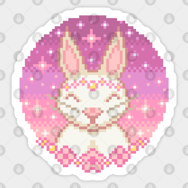 Kawaii bunny pixel art - Bunny - Sticker | TeePublic