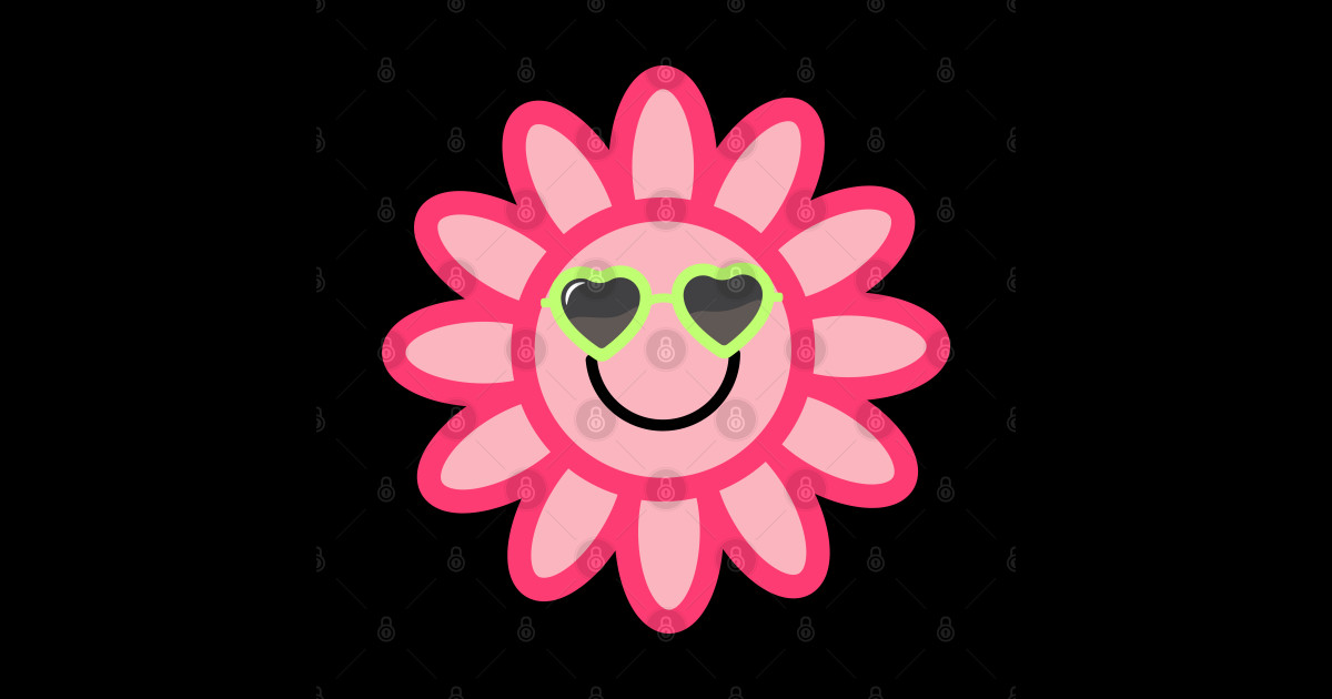 Smiley Face Flower - Smiley Face - Sticker | TeePublic