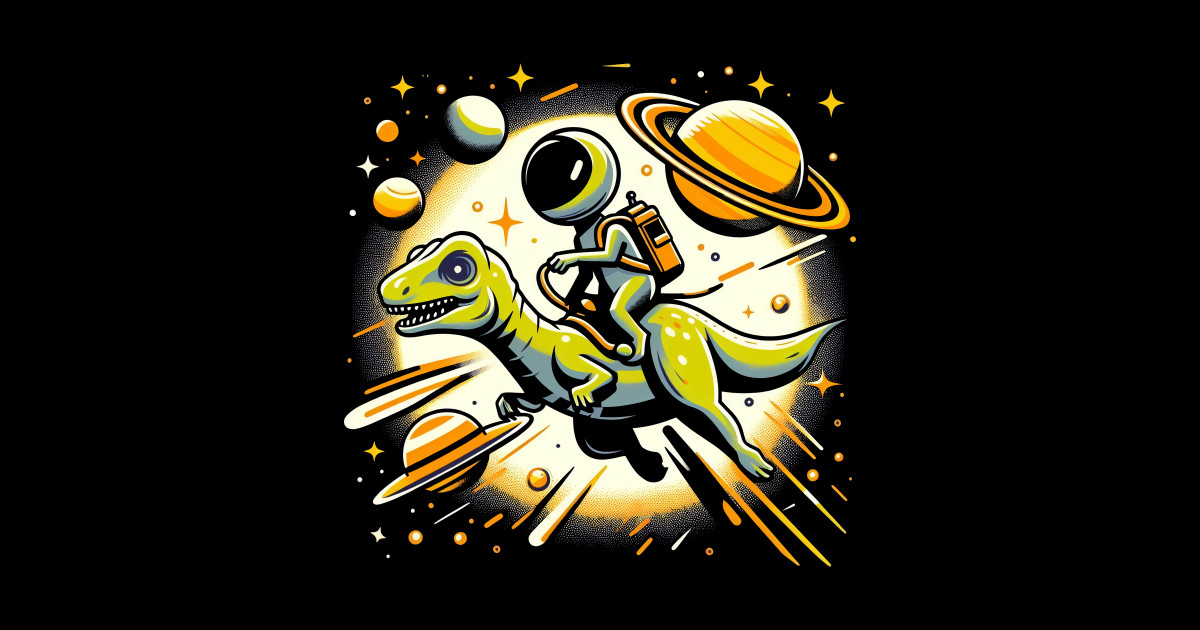 T Rex in Outer Space Kid Alien Riding T Rex Dinosaur - Kid Alien Riding ...