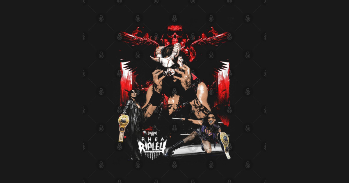 Rhea Ripley Vintage Collage - Rhea Ripley - T-Shirt | TeePublic