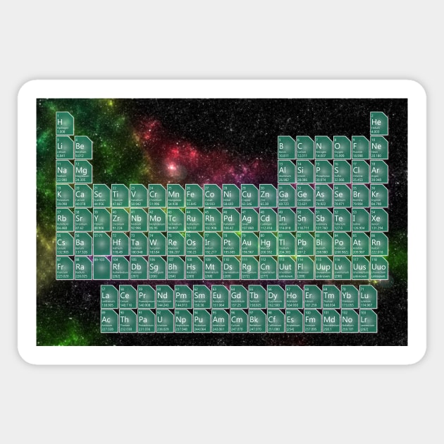 Periodic Table in SPACE! - Periodic Table - Sticker | TeePublic