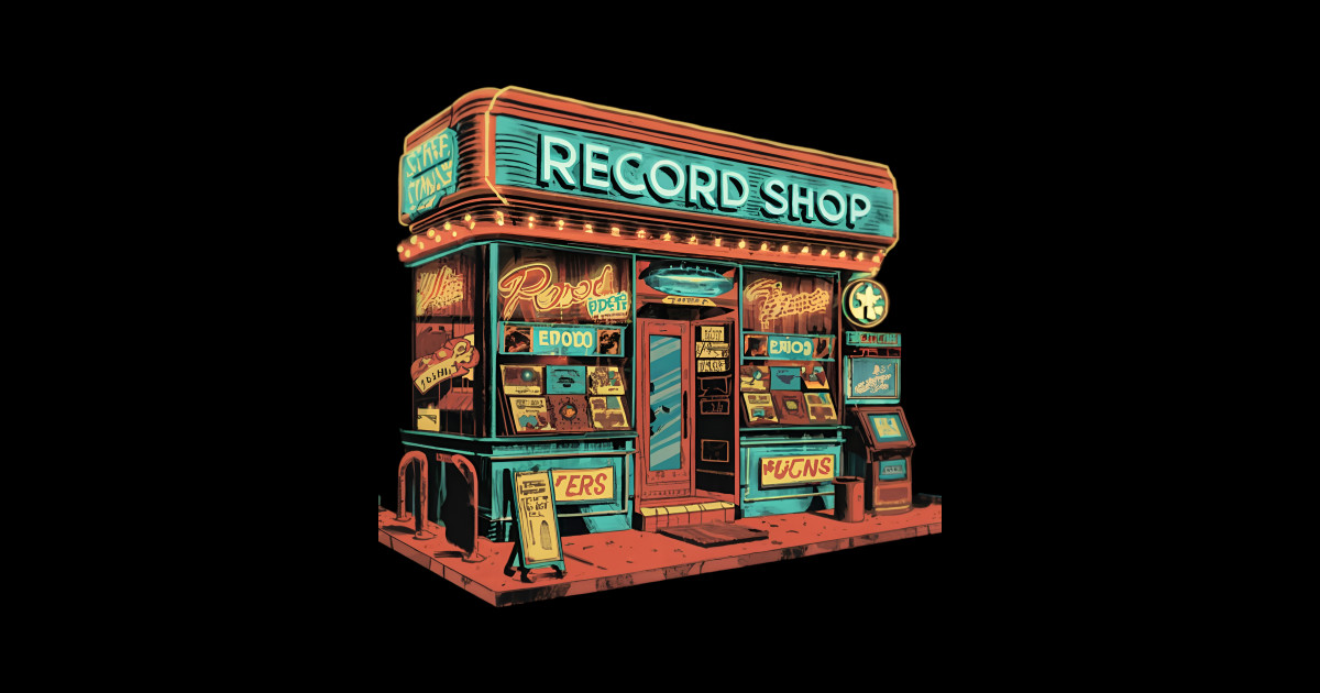 Record shop - Music - Sticker | TeePublic