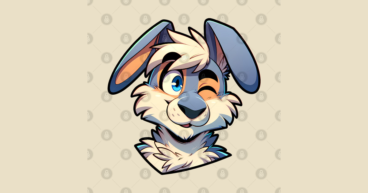 Cute Winking Anthro Furry Rabbit Art - Furry - T-Shirt | TeePublic