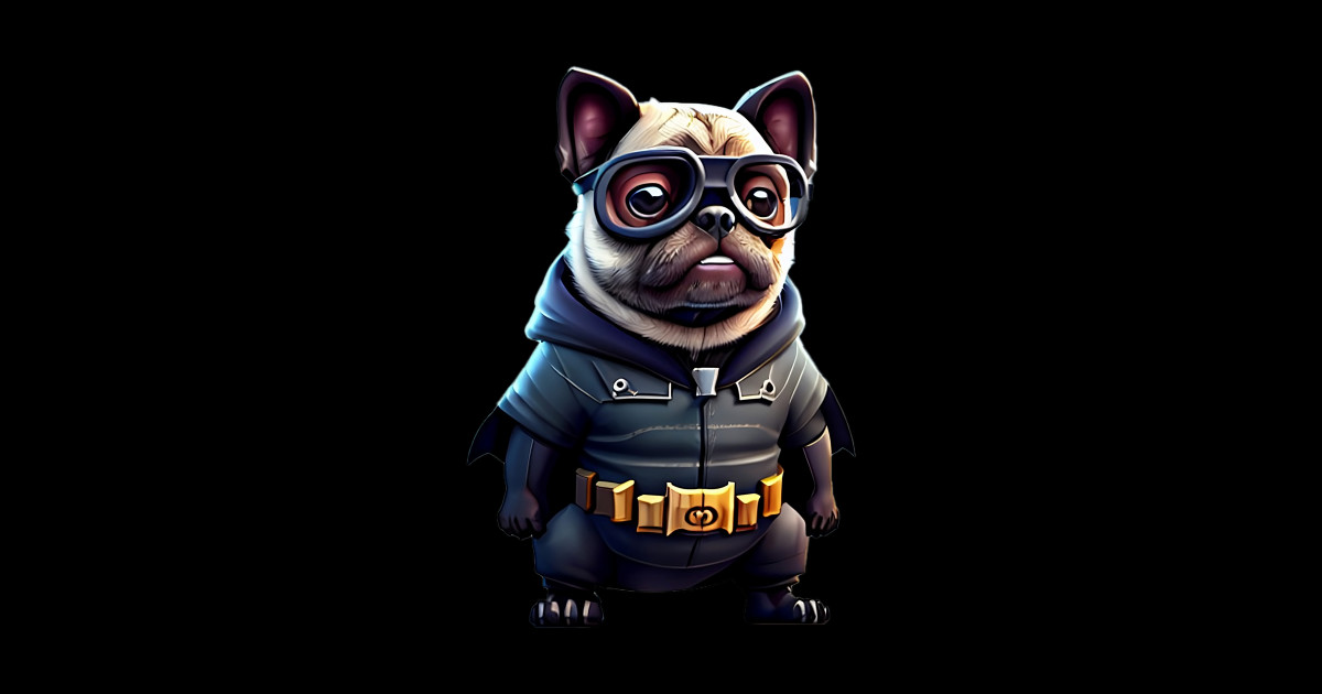 Cute Pug in Bat Costume - Adorable Pug in Bat Suit Design - Pug ...