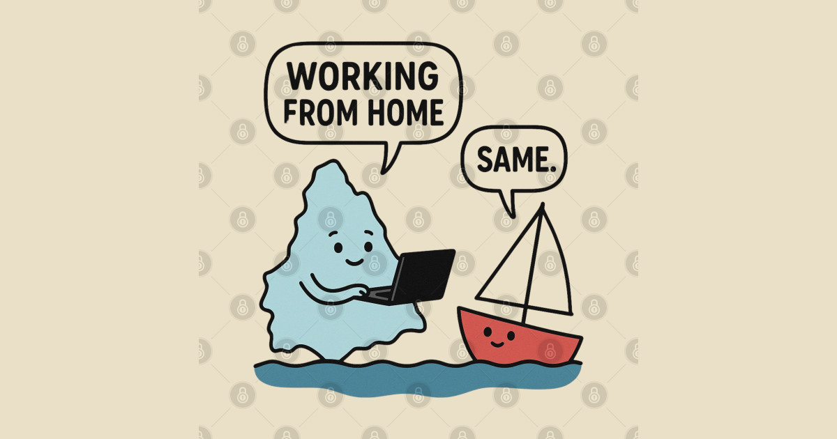 Funny Work From Home Cartoon Shirt - Working From Home - T-Shirt ...