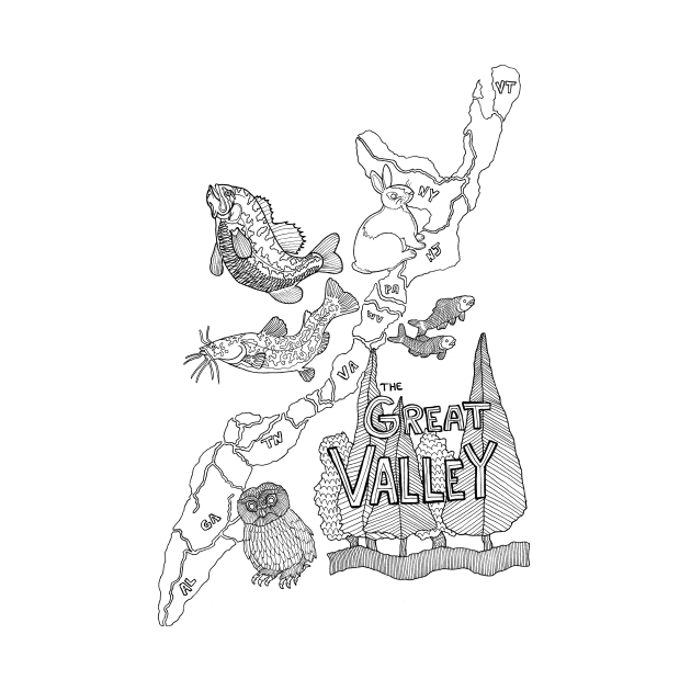 the Great Valley Map - Map - T-Shirt | TeePublic