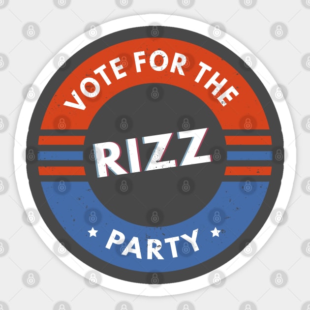 Vote for the Rizz Party Meme Political Humor - Funny Election - Sticker ...