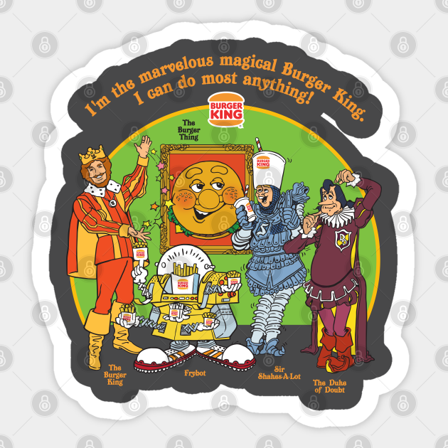 Burger King Characters - Color - Burger King - Sticker | TeePublic