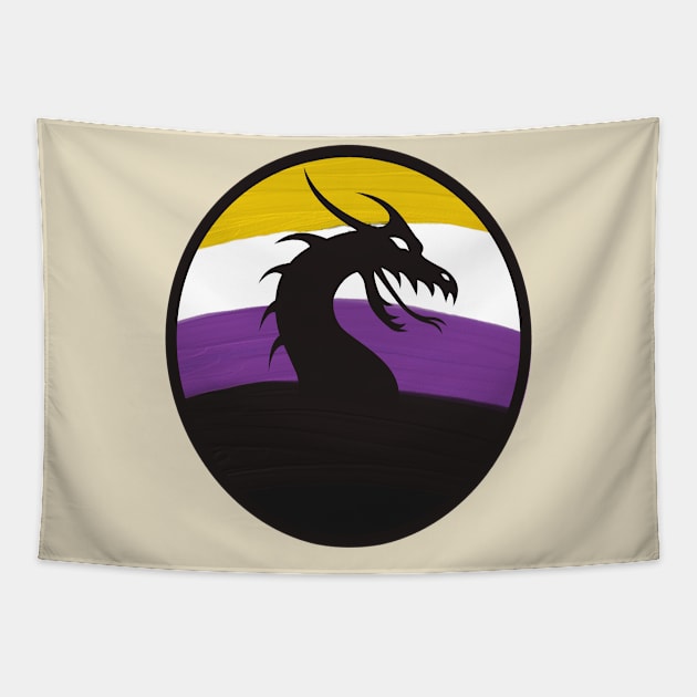 Nonbinary Pride Flag colors sphere with a Dragon - Nonbinary Pride Flag ...