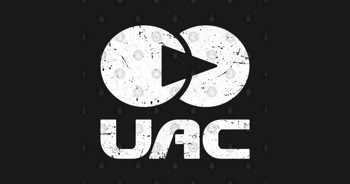 UAC Classic Logo (White) - Doom - T-Shirt | TeePublic