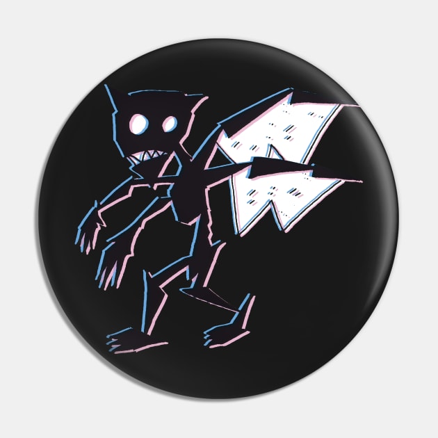 Imp Gargoyle AESTHETIC Pink Blue Fake 3d Demon with Wings - Imp - Pin ...