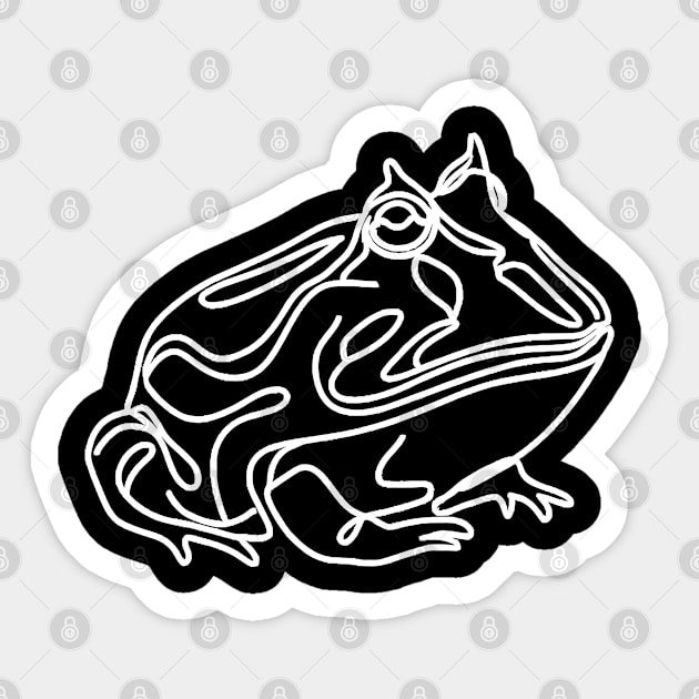 Pacman Frog Line Drawing - Frog - Sticker | TeePublic