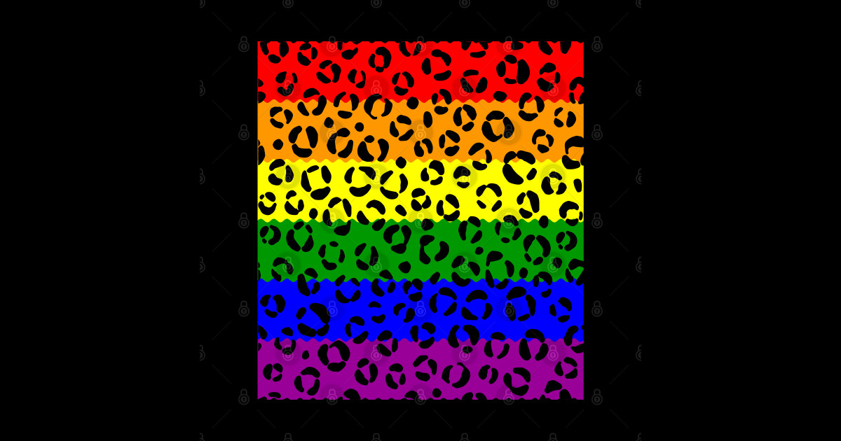 LGBTQ Pride Flag ripples, black leopard pattern - Lgbtq Pride Flag ...