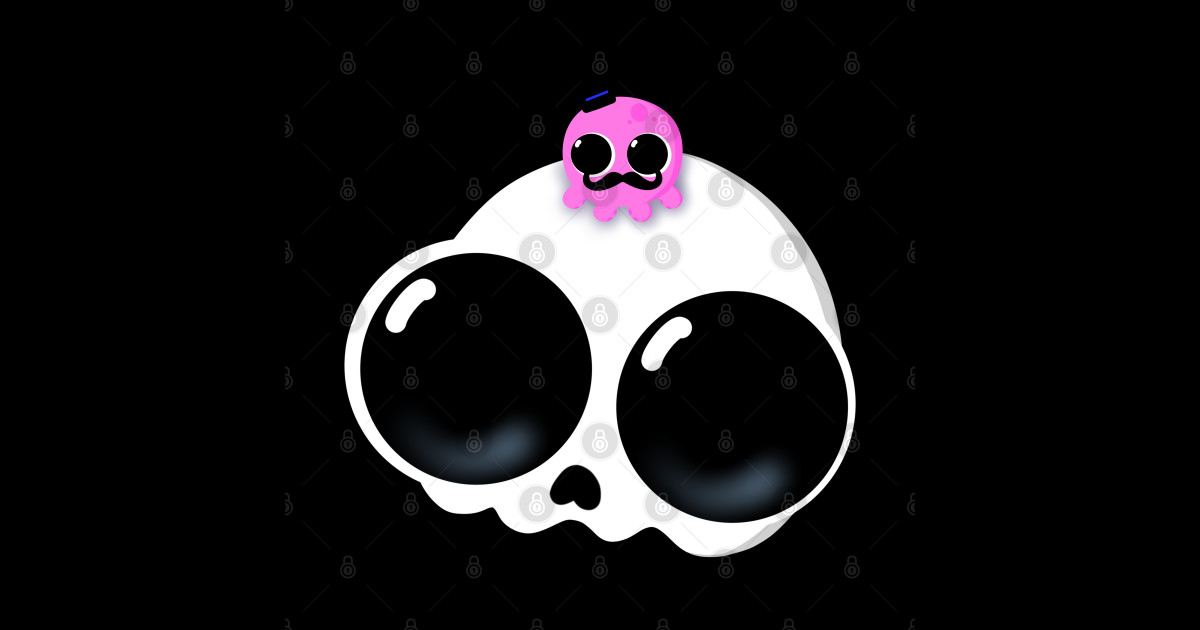 Skull With Sir Squishy - Skull - Sticker | TeePublic