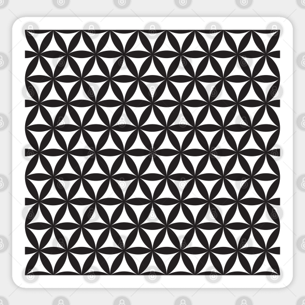 Black and white Seed of life pattern - Flower Of Life Pattern - Sticker ...