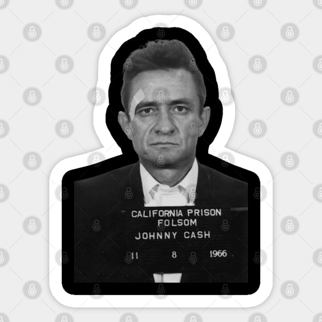 Johnny Cash Mugshot - Johnny Cash - Sticker | TeePublic