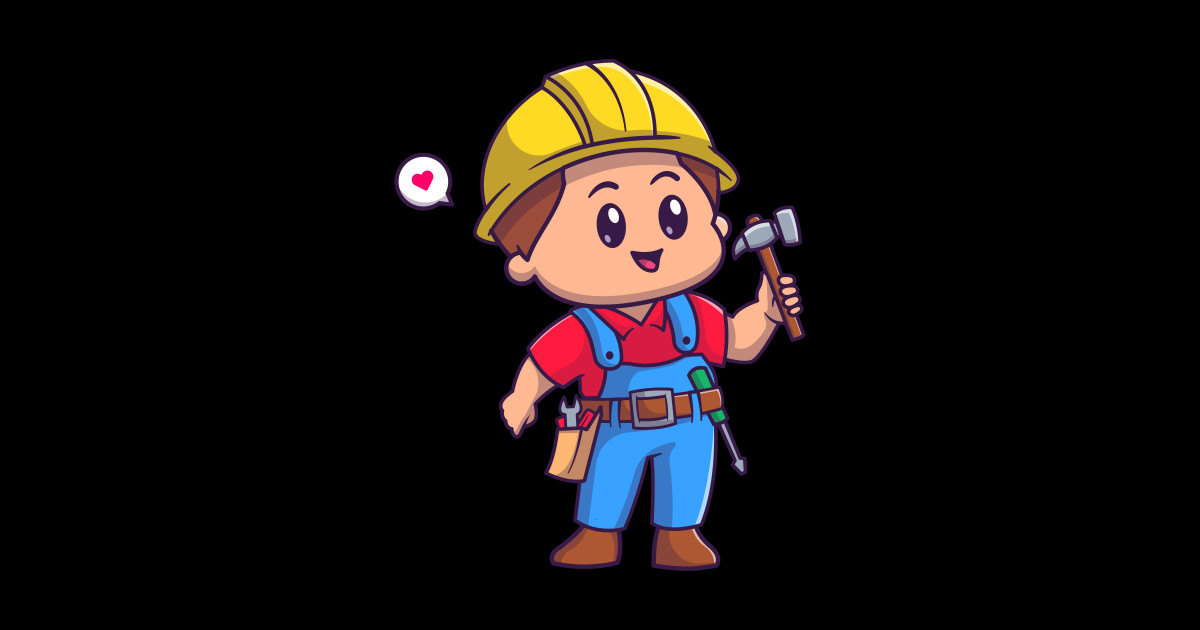 Cute Handyman Holding Hammer Cartoon - Cute Handyman Holding Hammer ...