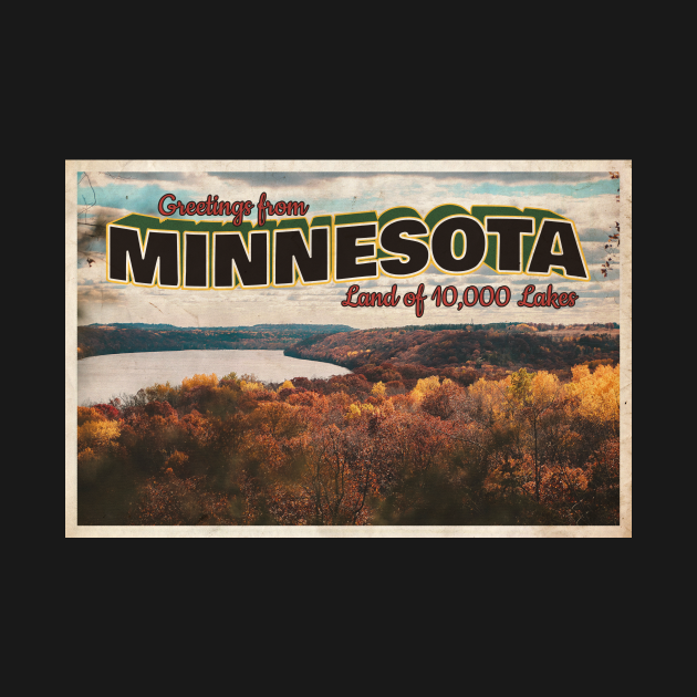 Greetings from Minnesota - Vintage Travel Postcard Design - Minnesota ...