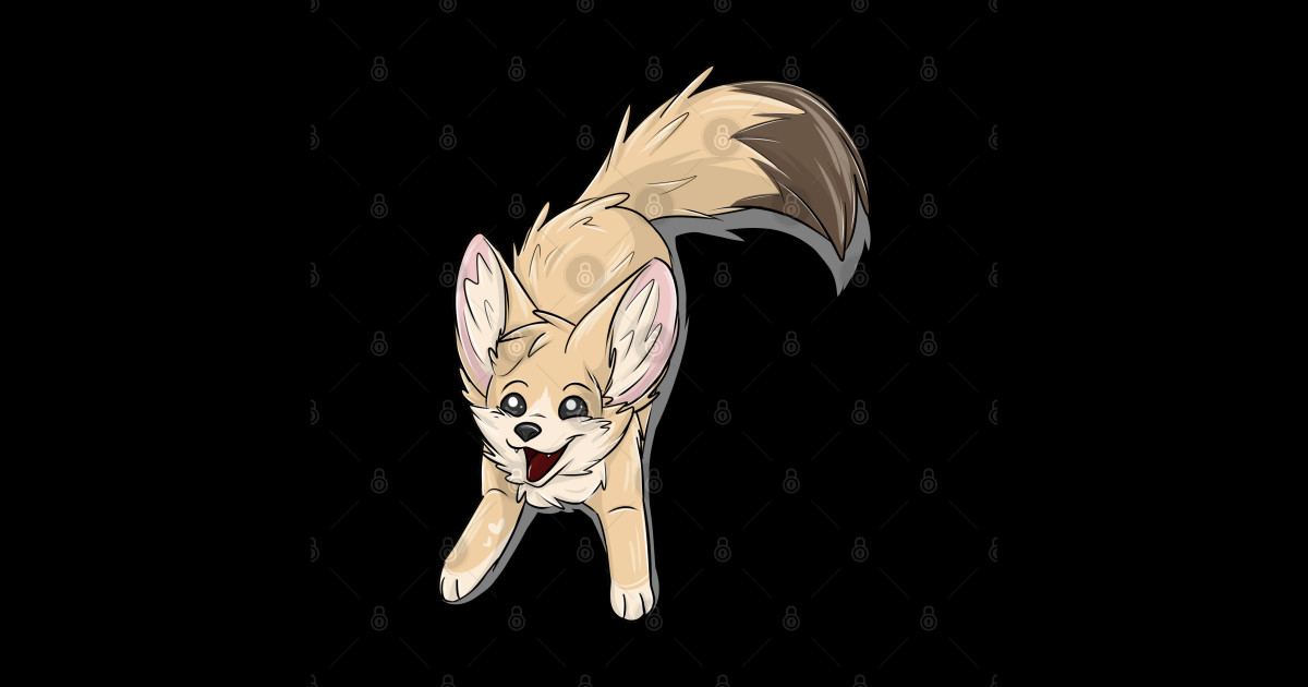 Happy Fennec Fox - Fennec Fox - Sticker | TeePublic