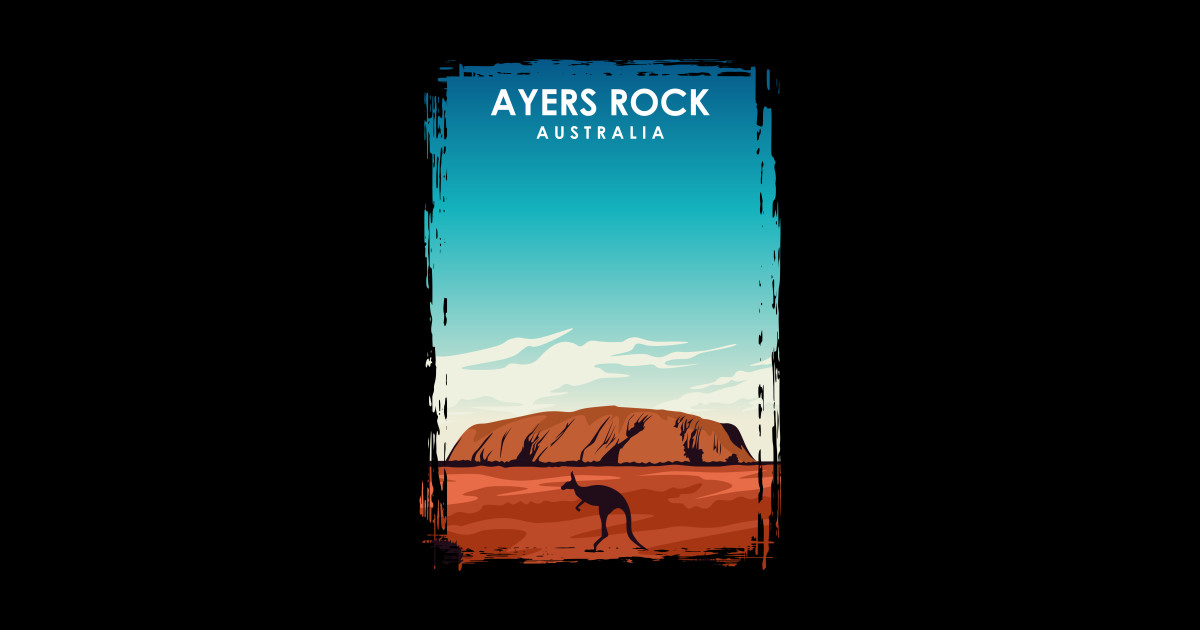 Ayers Rock Uluru Australia Travel Poster - Uluru - Sticker | TeePublic