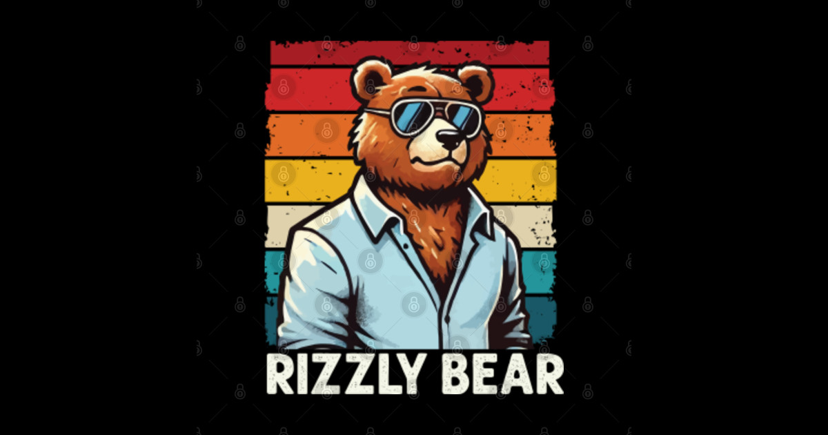 Rizzly Bear Grizzly Bear Dank Rizz Meme Funny Rizzler Vintage - Rizzly ...