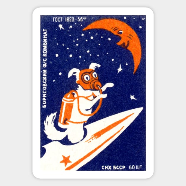 1957 Laika, Space Traveling Dog - Vintage - Sticker | TeePublic