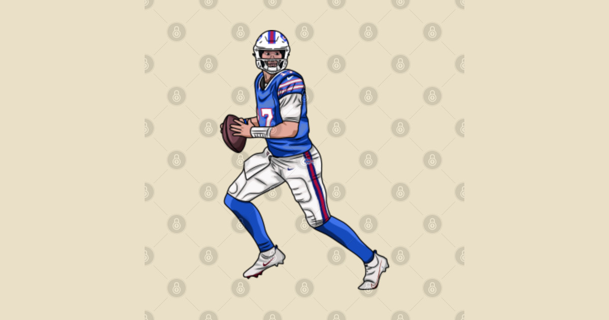 Josh Allen cartoon - Buffalo Bills - T-Shirt | TeePublic