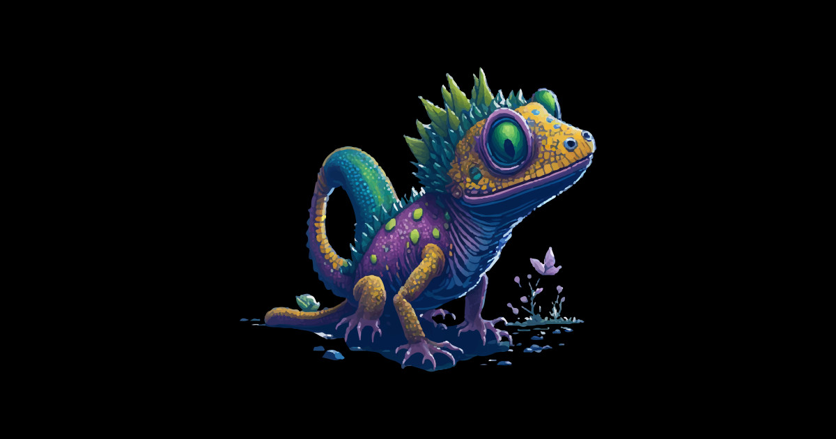 Gamer's Perfect Illustration - Cute Colorful Gekko - Gekko - Sticker ...