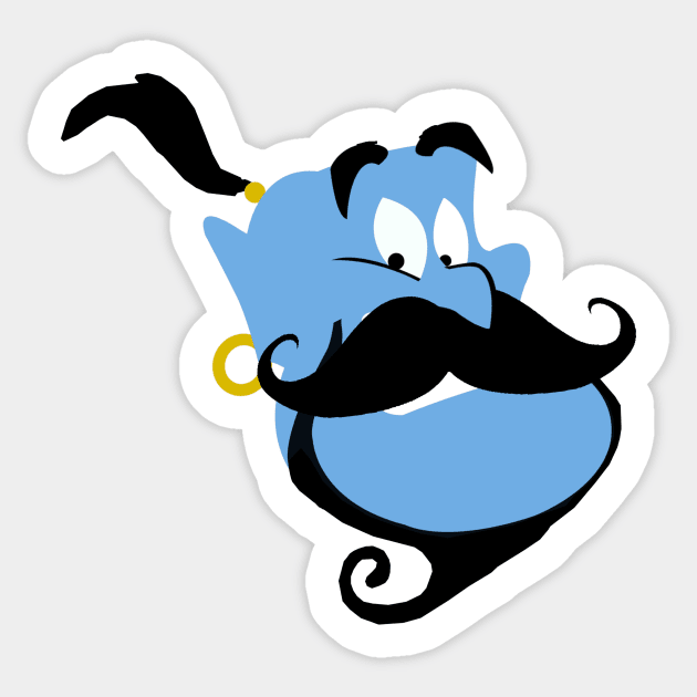 Genie with Mustache - Disney - Sticker | TeePublic