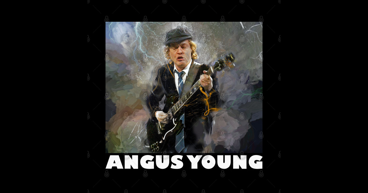 Angus Young Thunderstruck - Angus Young - Sticker | TeePublic
